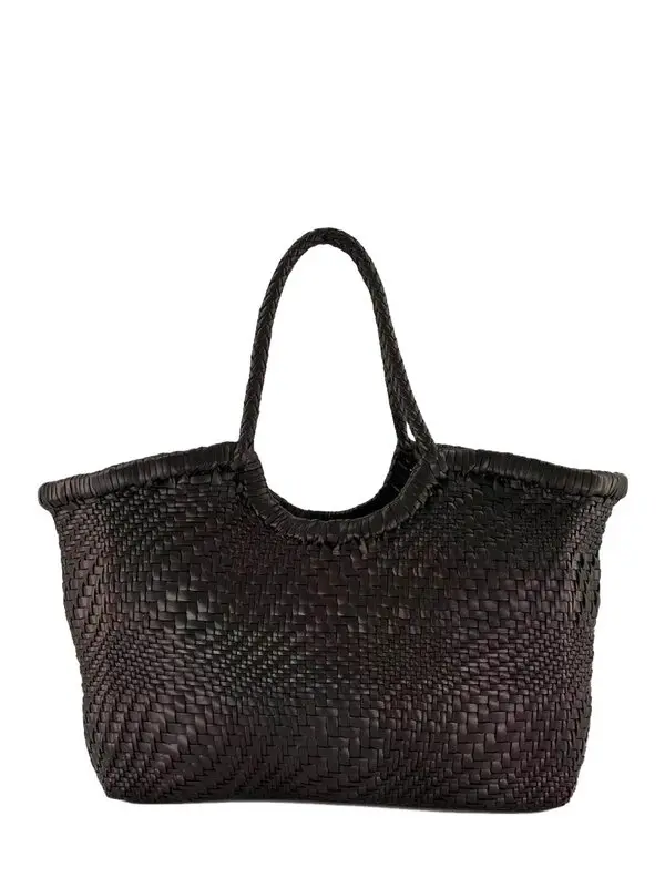 Dragon Diffusion Nantucket Optical Woven Leather Tote Bag - Black