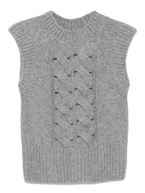 Lorena Antoniazzi Cable-knit Sleeveless Vest - Grey