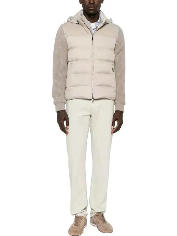 MOORER Allori Hooded Quilted Jacket - Neutrals