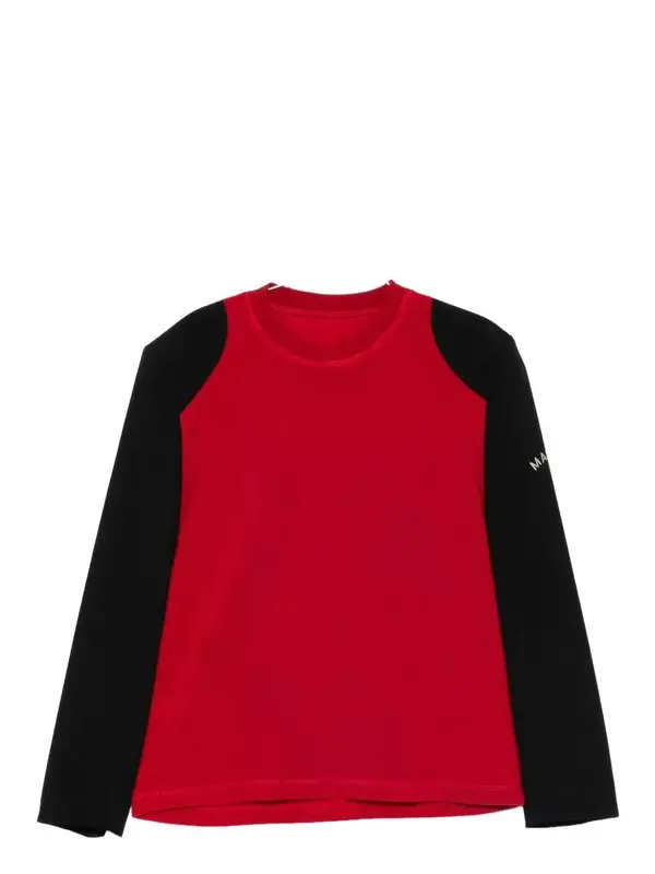 MAISON MARGIELA Raglan-sleeve Logo-print T-shirt - Red