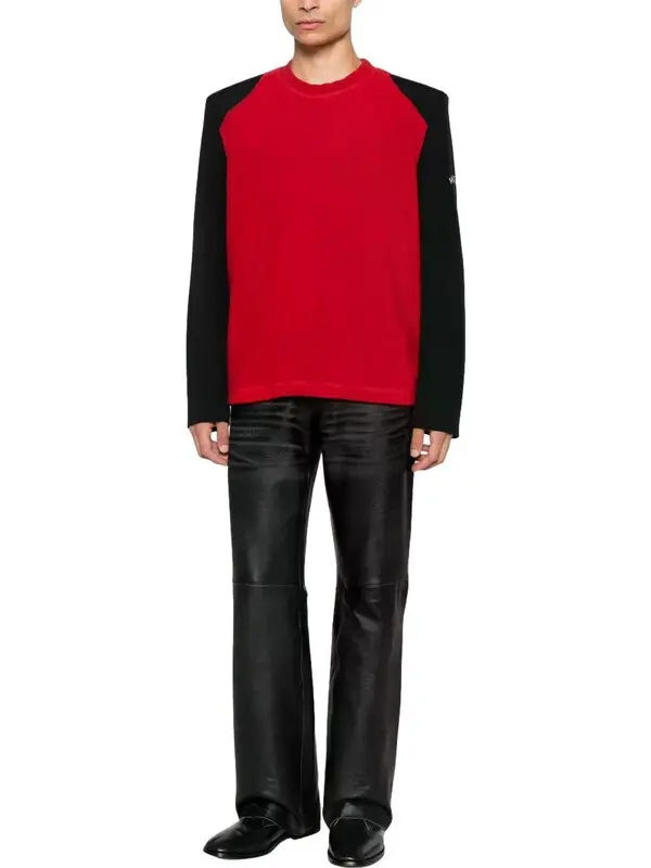 MAISON MARGIELA Raglan-sleeve Logo-print T-shirt - Red