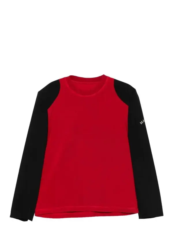 MAISON MARGIELA Raglan-sleeve Logo-print T-shirt - Red