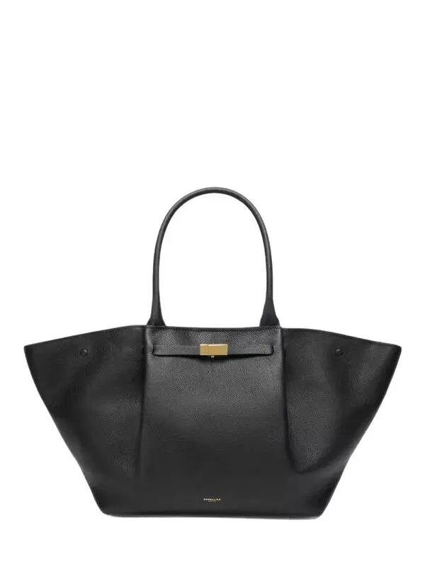 DEMELLIER The New York Hammered Leather Tote Bag - Black