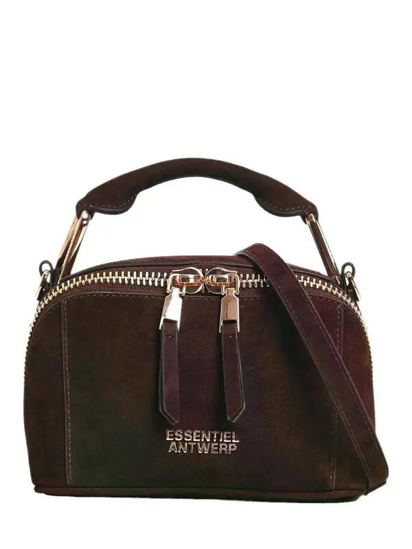 Essentiel Antwerp Mini Suede Shoulder Bag - Brown