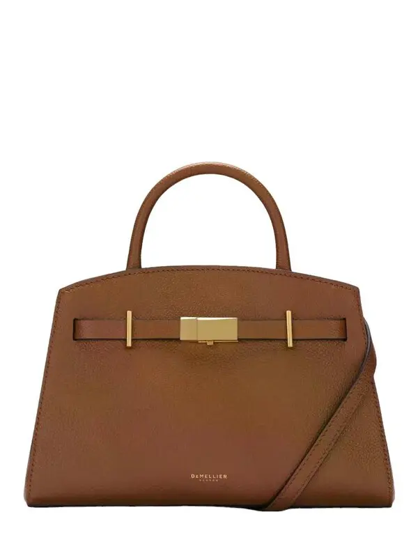 DEMELLIER Small Hudson Hammered-leather Tote Bag - Brown