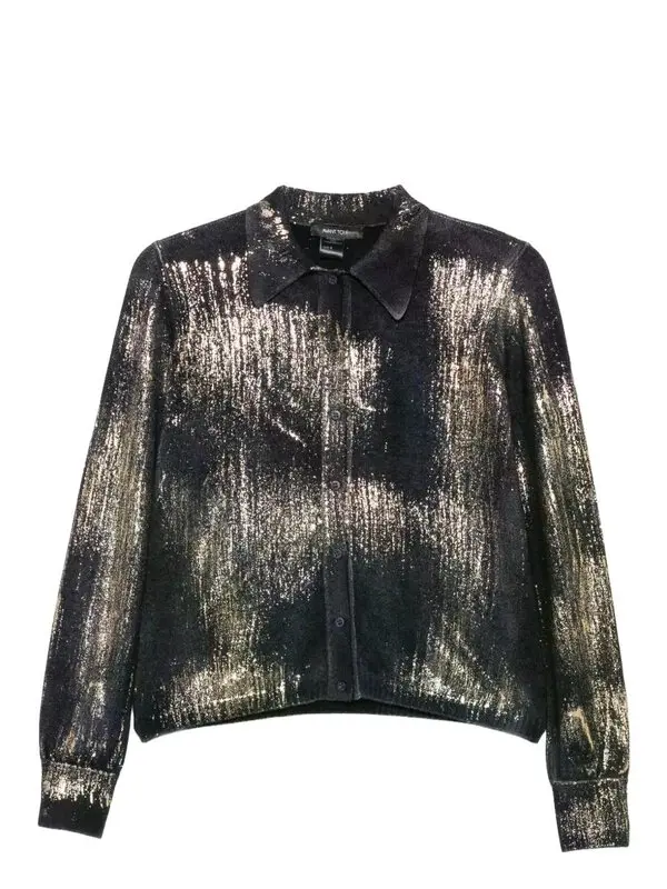 Avant Toi Metallic-effect Button-up Shirt - Black