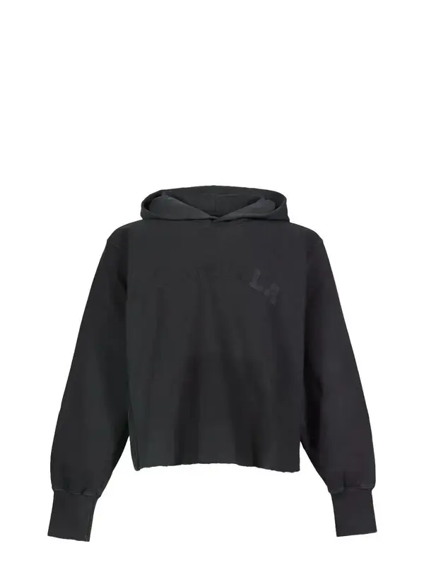 MAISON MARGIELA Logo-patch Raw-cut Hoodie - Black