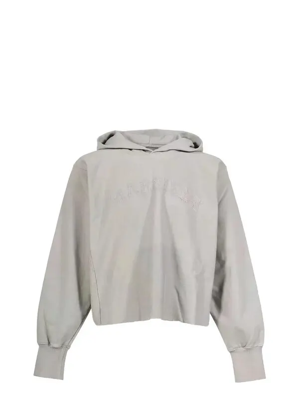 MAISON MARGIELA Logo-embroidered Cropped Hoodie - Grey