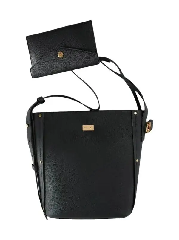 Tory Burch Medium Lock Slim Bucket Bag - Black