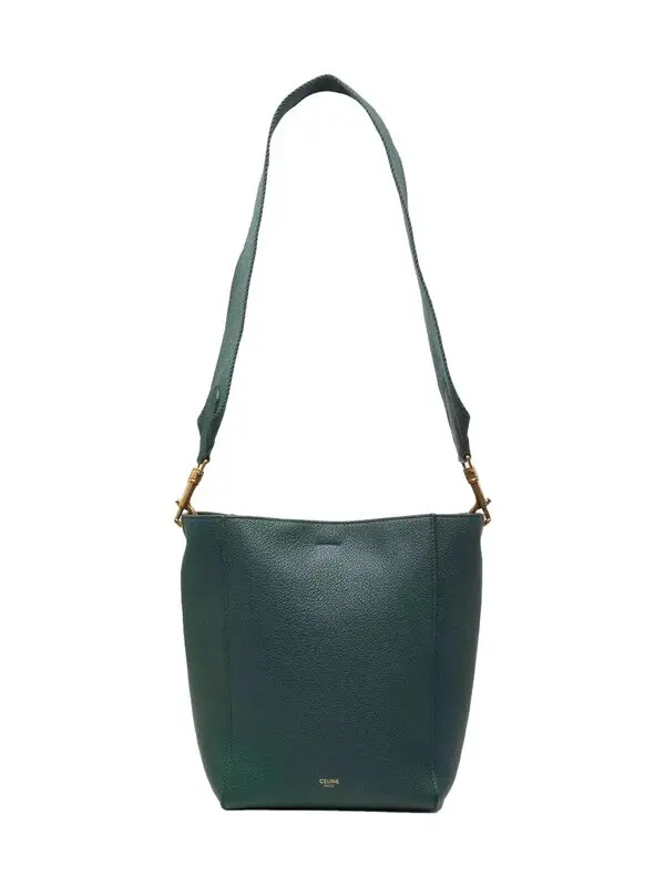 Celine 2018 Small Soft Grained Calfskin Seau Sangle Bucket Bag - Green