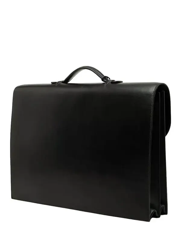 Hermès 1997 Box Calf Sac A Depeches 41 Business Bag - Black