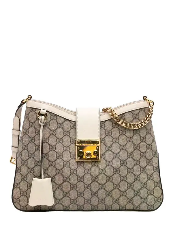 Gucci 2016-2026 Medium Gg Supreme Padlock Shoulder Bag - Neutrals