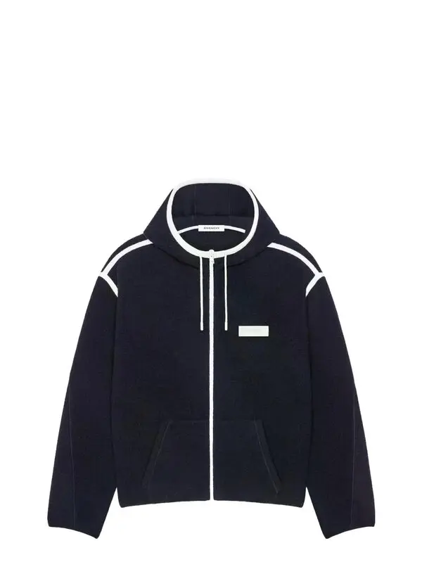 Givenchy Grosgrain-trim Hooded Jacket - Blue