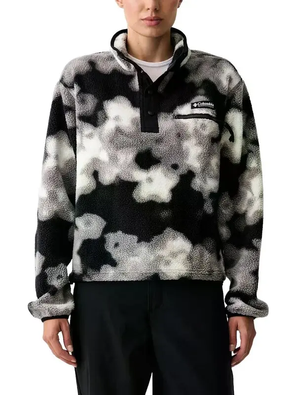 Columbia Helvetia Ii Abstract-print Fleece Sweater - Black