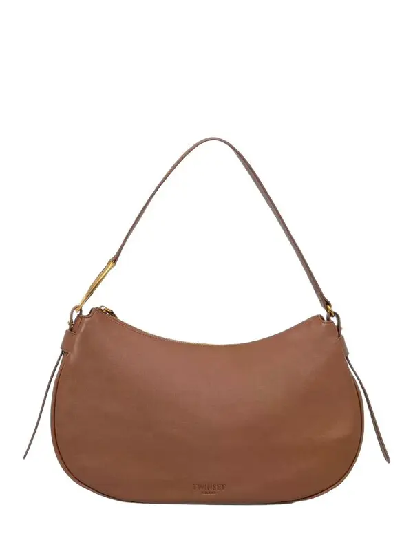 TWINSET Leather Tote Bag - Brown