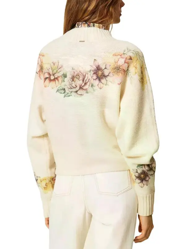 TWINSET Wool-blend Jumper With Print - Neutrals