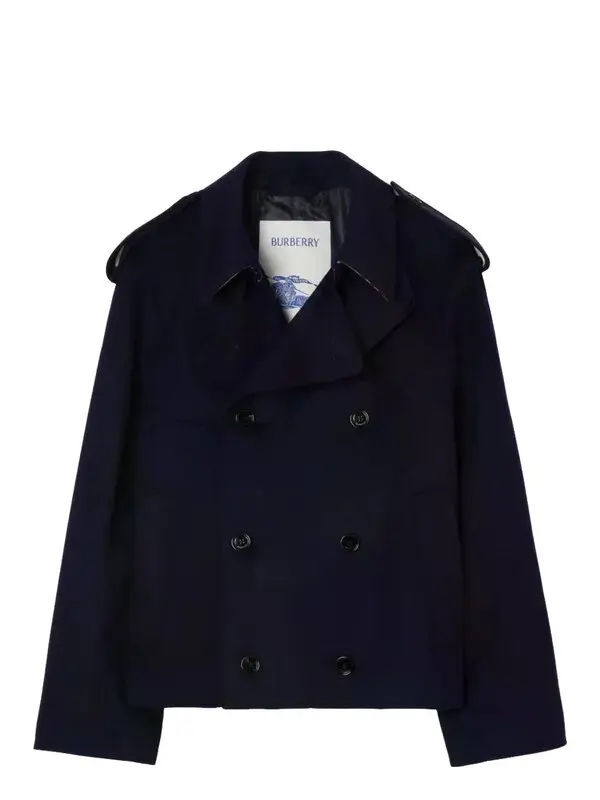 Burberry Cashmere Leadenham Trench Jacket - Blue