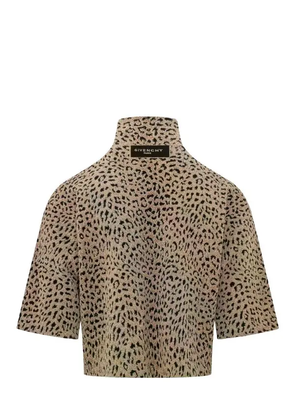 Givenchy Leopard-print High-neck T-shirt - Neutrals