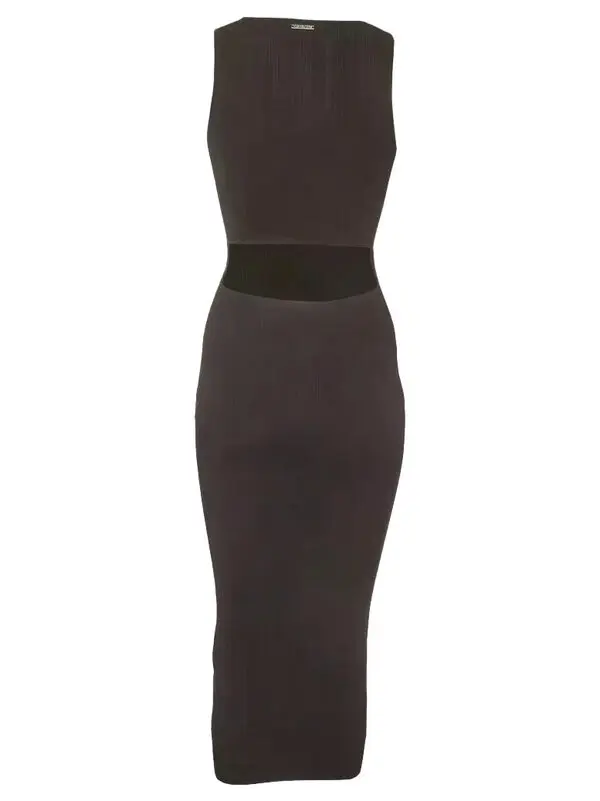 Michael Kors Rib-knit Cut-out Midi Dress - Black