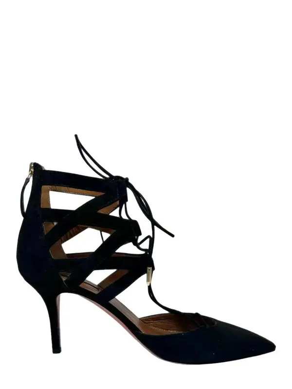 AQUAZZURA Belgravia Lace-up Pumps - Black