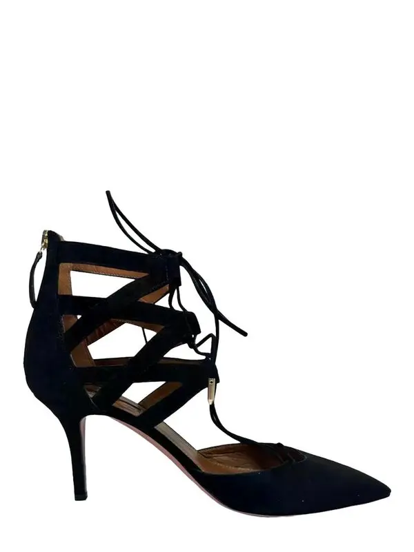 AQUAZZURA Belgravia Lace-up Pumps - Black
