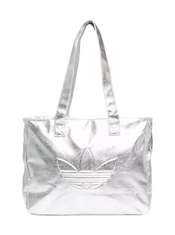 Adidas Metallic Logo-embossed Tote Bag - Silver