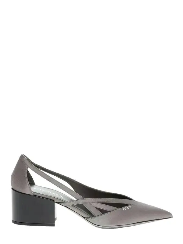 Prada Cut-out Pointed-toe Pumps - Grey