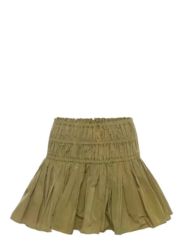 Maje Smocked Tiered Skirt - Green