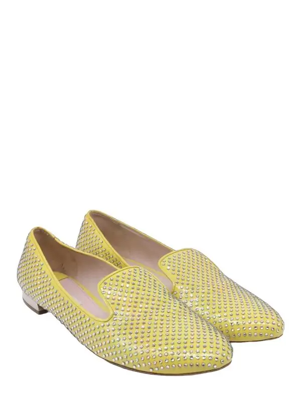 Miu Miu Crystal-embellished Ballet Flats - Yellow