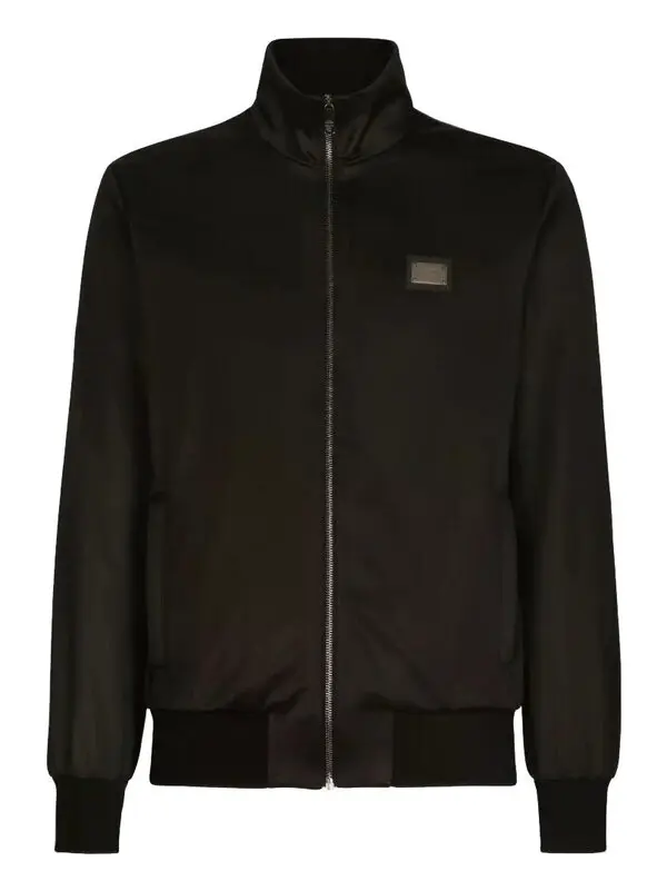 Dolce & Gabbana Logo-plaque Zip-up Jacket - Black