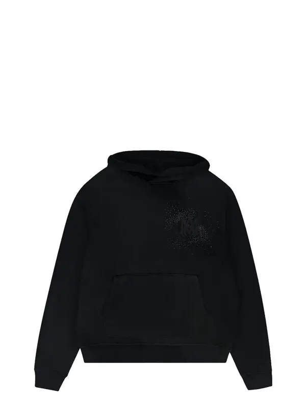 Amiri Crystal Burst Ma Pouch-pocket Hoodie - Black