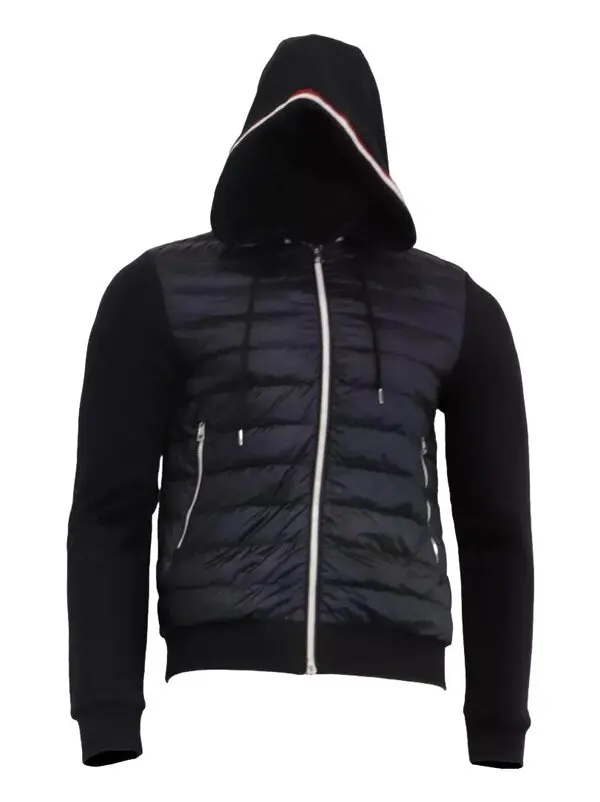 Moncler Tricolour Trim Panelled Jacket - Blue