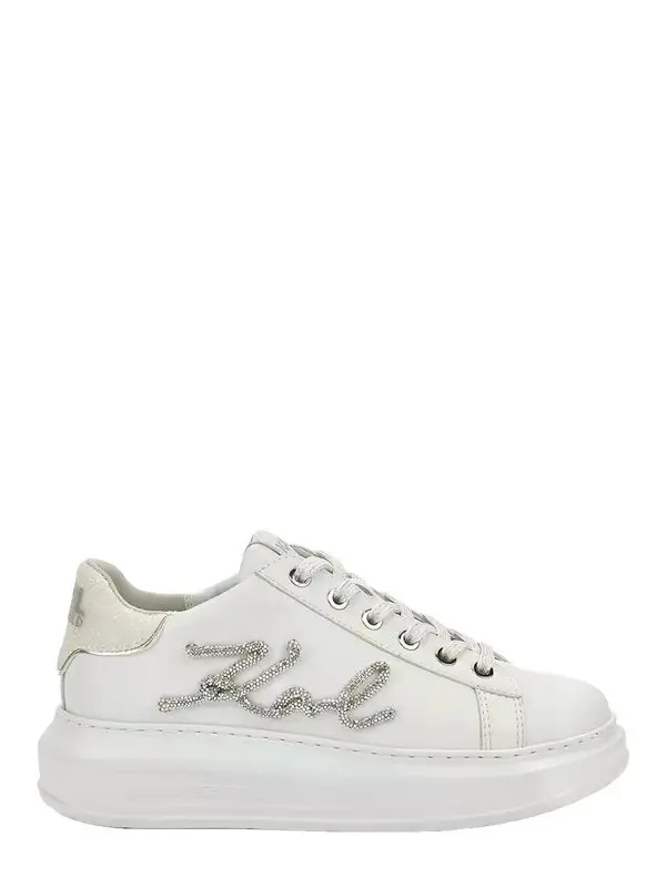 Karl Lagerfeld Kapri Strass-logo Sneakers - White