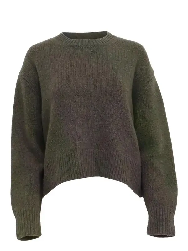 NILI LOTAN Wool Crew Neck Knitted Sweater - Green