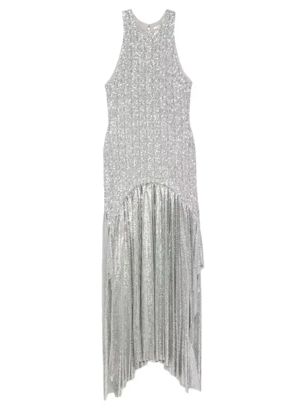 Rabanne Sequin-embellished Chainmail Asymmetric Dress - Silver
