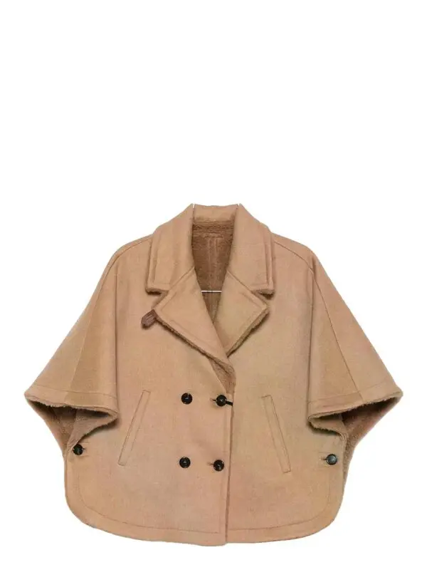 Max Mara Double-breasted Reversible Cape - Neutrals