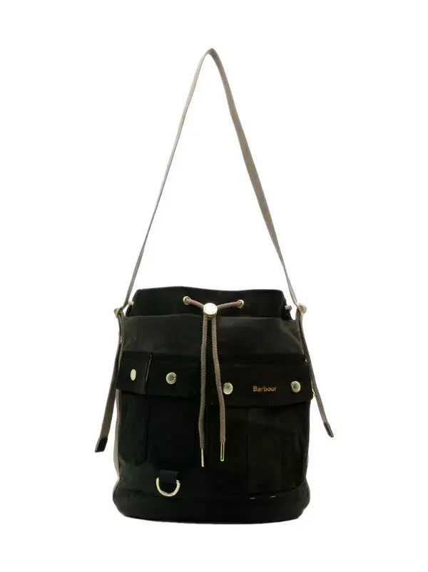 Barbour Mia Waxed Drawstring Shoulder Bag - Green