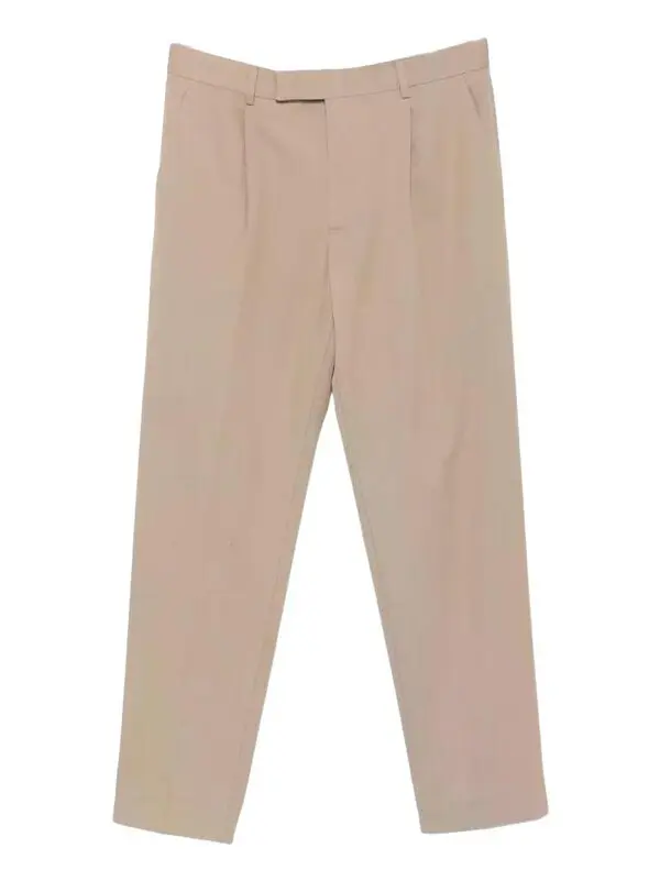 Zegna Single-pleat Cotton-blend Trousers - Neutrals