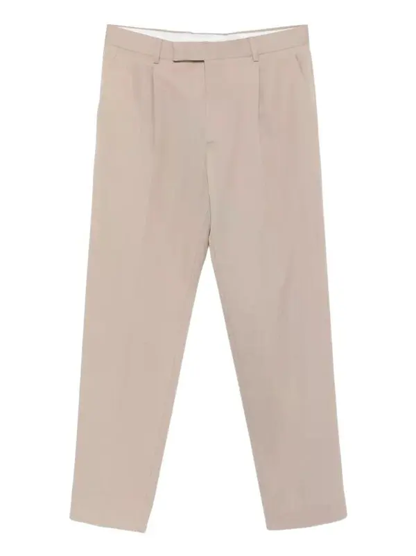 Zegna Single-pleat Cotton-blend Trousers - Neutrals