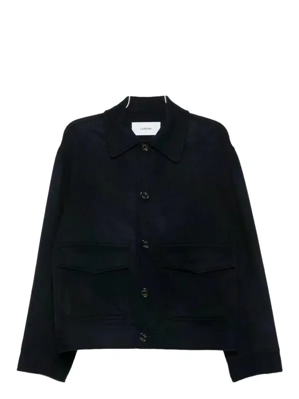 LARDINI Button-up Pocket-detail Shirt Jacket - Blue