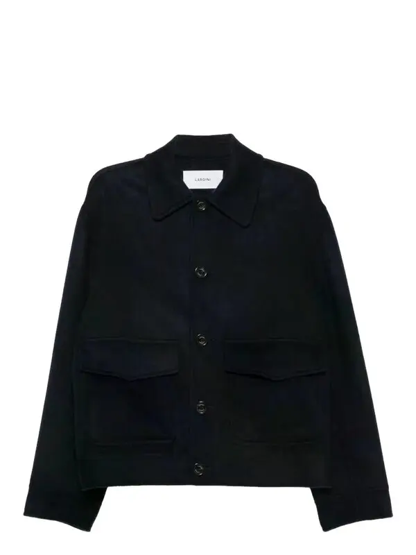 LARDINI Button-up Pocket-detail Shirt Jacket - Blue