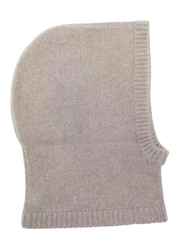 Soft Goat Ribbed-trim Balaclava - Neutrals