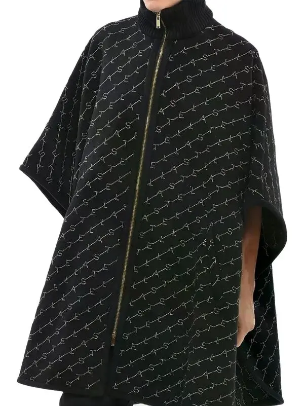 Stella McCartney Logo-embroidered Zip-up Cape - Black