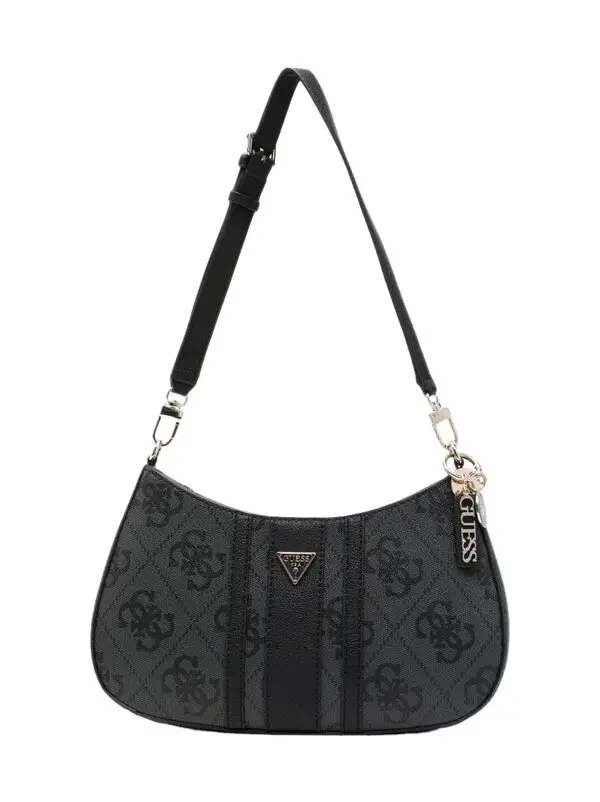 Guess Logo-monogram Shoulder Bag - Black