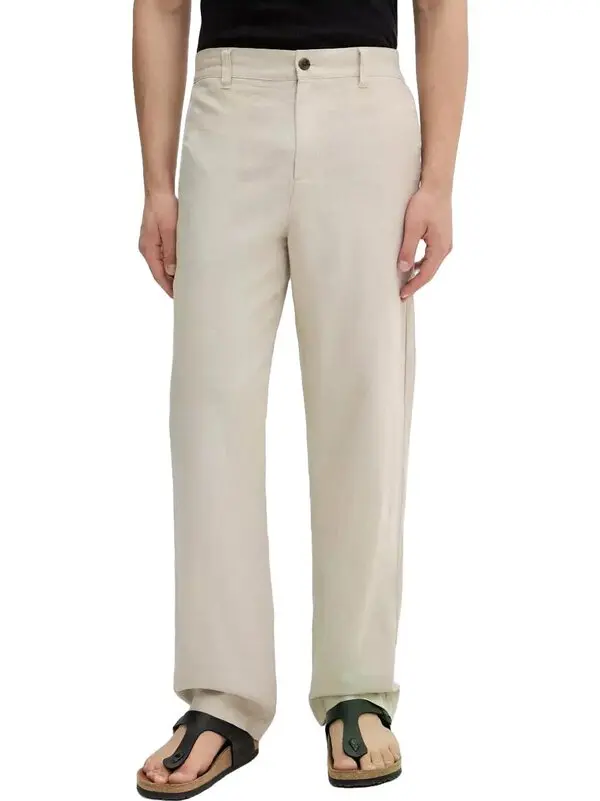 LES DEUX Elasticated-waistband Straight-leg Trousers - Neutrals