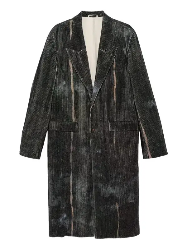 KANG Faded Corduroy-effect Coat - Black