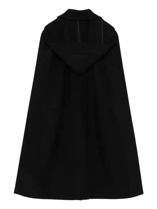 Prada Press-stud Hooded Cape - Black