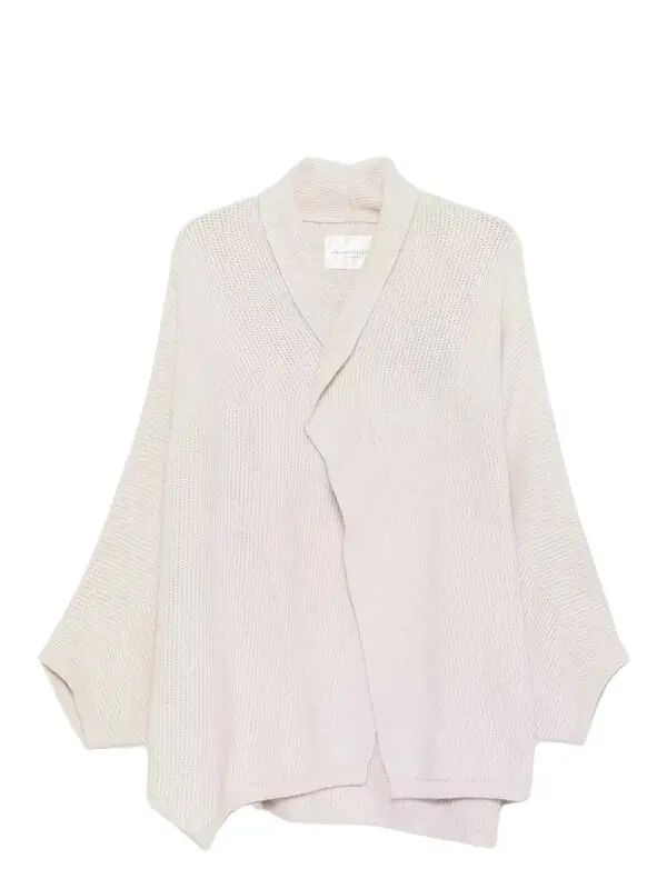 ROBERTO COLLINA Ribbed-knit Shawl-collar Cardigan - Neutrals
