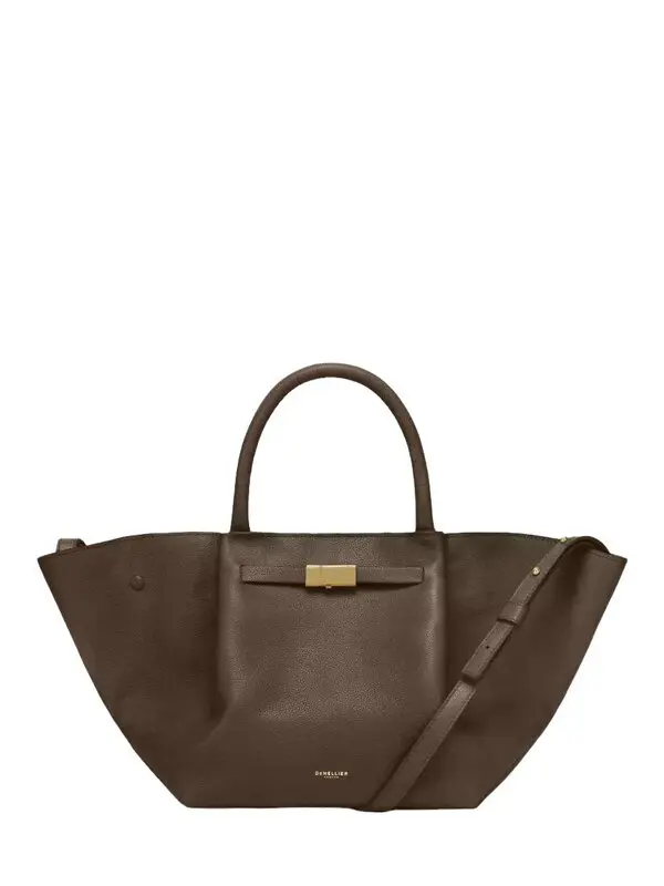 DEMELLIER Medium New York Grained Leather Tote Bag - Brown