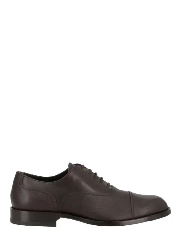 TOD'S Cap-toe Leather Oxford Shoes - Brown